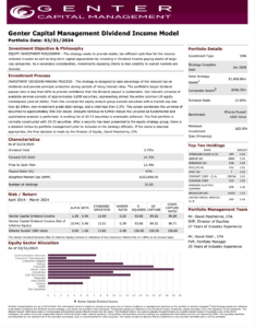 Product Overview – Genter Capital Management